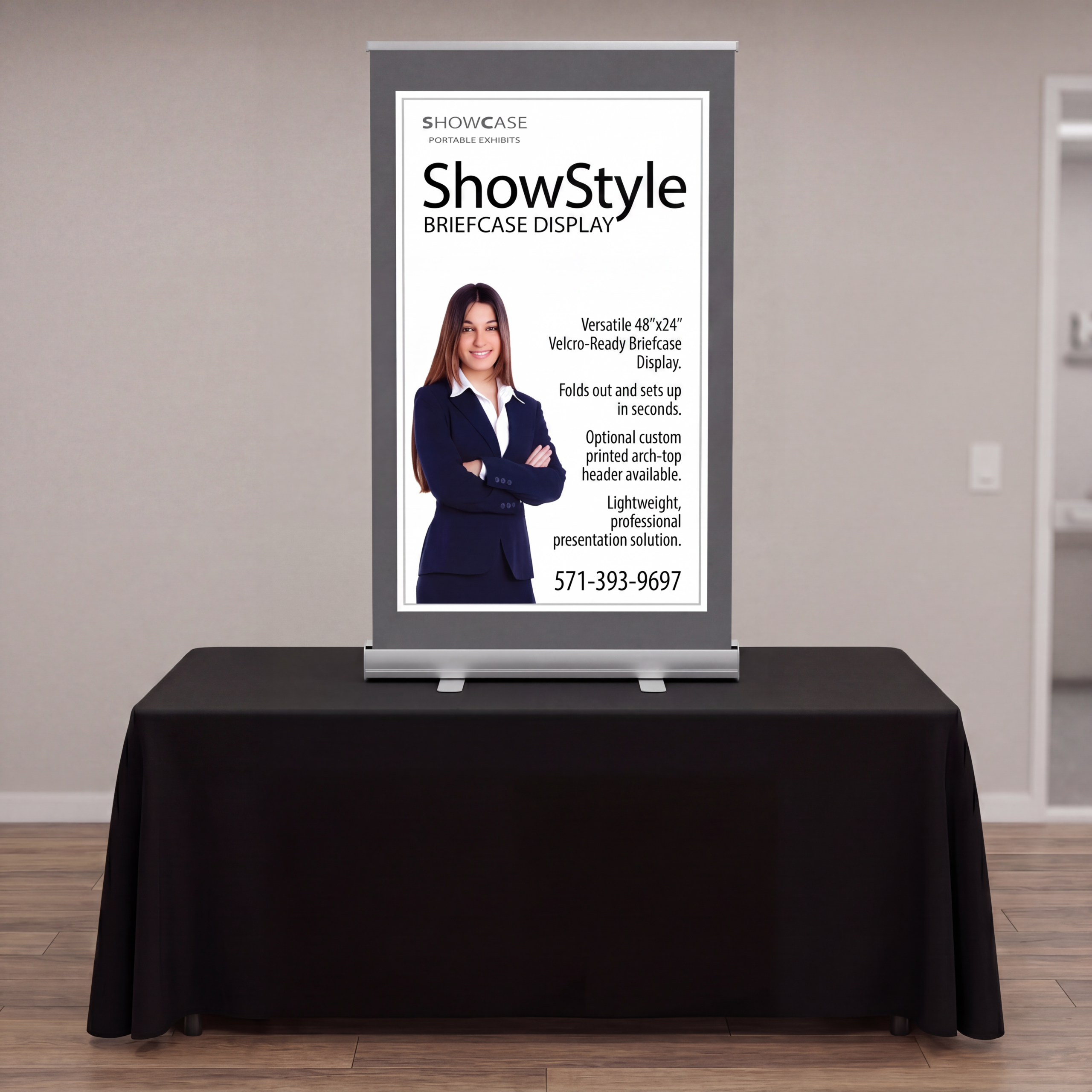 Select Tabletop Banner Stand | Showcase Exhibits